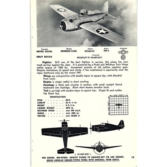 None and/or Unknown | Other | Grumman G36a F6f Wildcat F4f4 United ...